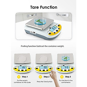 CGOLDENWALL Precision Lab Scale 5000gX0.01g Analytical Electronic Balance Digital Laboratory Scale Precision Jewelry Scales Kitchen Weighing Electronic Scales 0.01g Calibrated 110V (5000g, 0.01g)