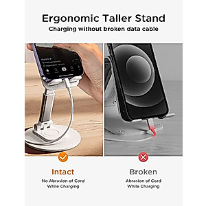 LISEN 360 Degree Rotation Cell Phone Stand Holder for Desk, Foldable, Adjustable, Ergonomic, Portable, Pocket Friendly, Slim Profile, Compatible with iPhone 14, iPad Tablet 4-10"