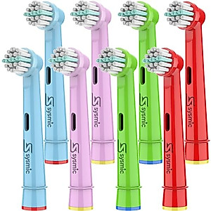Children Toothbrush Heads 8PCS Compatible with Kids Oral B Toothbrush Head Replacement Soft Bristle Colourful Electric Toothbrush Heads for Children