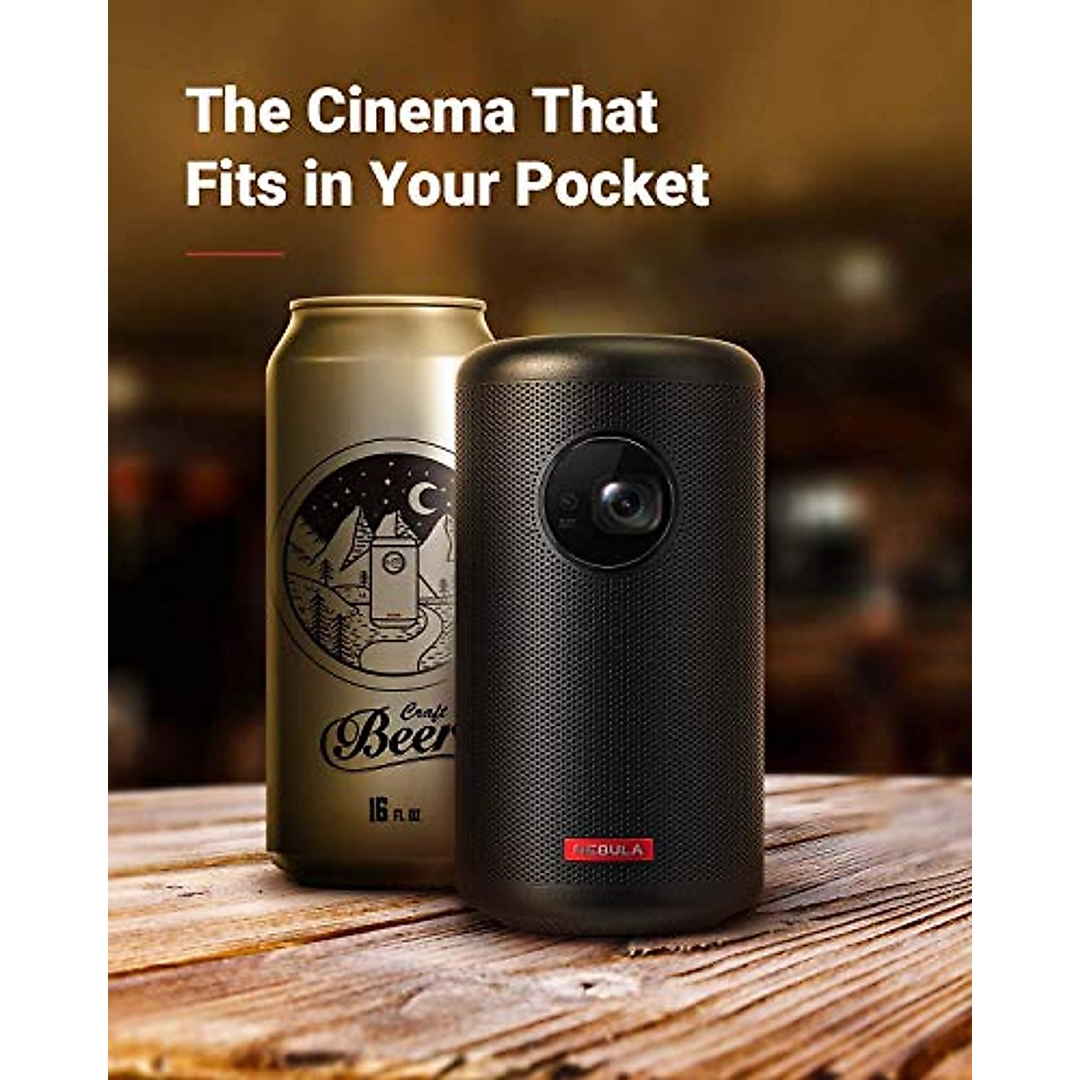 Nebula Capsule II Smart Mini Projector with Nebula 100-Inch Projector Screen