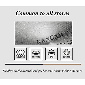 KANGXW 316L Stainless Steel Saucepans, 1.0 Quart Pan, With Pour Spout and Filter Glass Lid, Boiling Milk Pots, Sauce, Gravy, Butter Melting Pot(1.0qt)