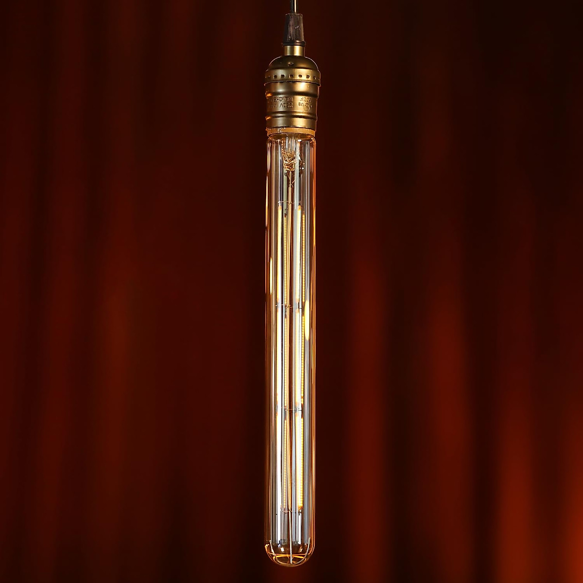 TORCHSTAR LED Vintage Filament Bulb T300, 9W 11.69Inch Long Tubular Edison Light Bulbs, E26 Base, Dimmable T10 Filament Decorative Bulb for Wall Lamp, Amber Glass, 2000K Soft Warm, ETL/FCC, Pack of 4