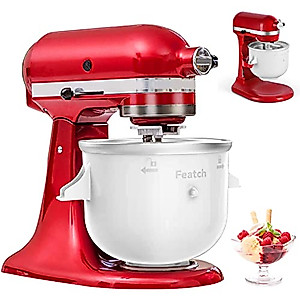 Ice Cream Maker Attachment Compatible with All Kitchenaid 4.5QT Stand Mixer, 2 QT High Capacity Frozen Yogurt, Ice Cream and Sorbet Gelato Maker(Not Compatible with Artisan Mini 3.5Qt Mixer)