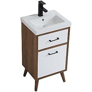 Elegant Kitchen and Bath 18 inch Bathroom Vanity Cabinet - Matte White
