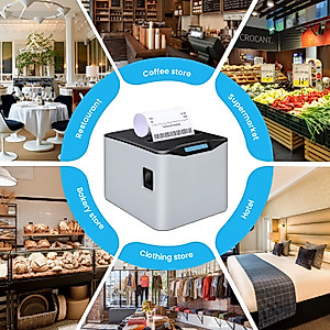 NUCOUN Thermal Receipt Printer,80mm USB POS Printer,Auto Cutter,Support Cash Drawer,Support Windows/Mac/Linux,Printer for Home Office Restaurant