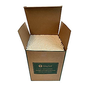 Kingseal WHITE Paper Disposable Drinking Straws, Unwrapped, Jumbo Size, 7.75" Length, Biodegradable, Earth Friendly, Bulk Pack - 1 Box of 600 Straws (600 Count)