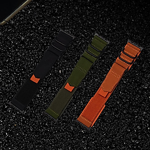 Kawoco Sport Bands Compatible with Apple Watch Ultra Band 49mm 45mm 44mm 42mm, Rugged Adjustable Breathable Braided Leather Combination Strap Men for iWatch Ultra 2 Series 9 8 7 6 5 4 3 SE Army Green