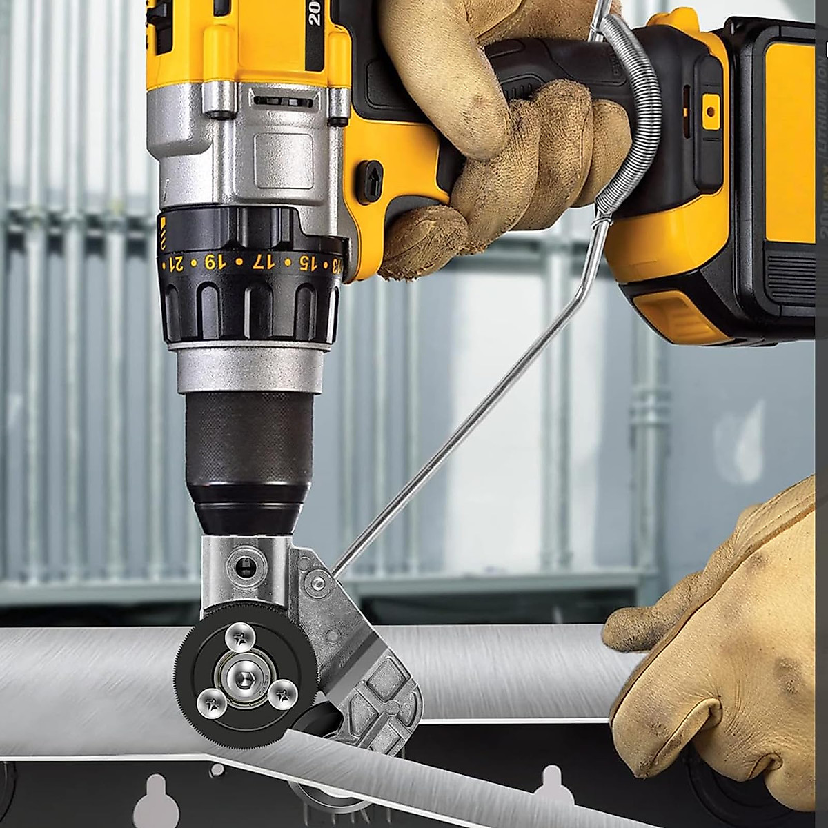 Electric Drill Plate Cutter Attachment, 2025Upgraded Metal Sheet Cutter Adapter - Drill Cut Pro Metal Plate Cutting - Nibbler Metal Drill Attachment for Iron, Copper, Aluminum, and Steel Sheets