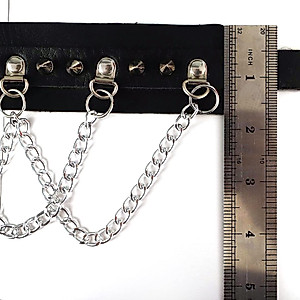MILAKOO Cool Rivet Spike Studed PU Leather Choker necklace Alloy Chain for Goth Punk Rocker