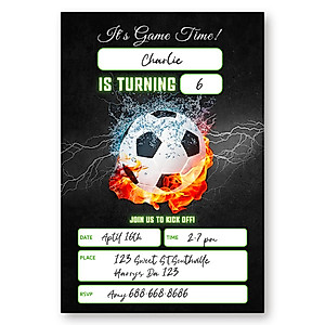 LoaHak Football Birthday Invitation, Soccer Birthday Invitation Digital, Football Birthday Party, Happy Birthday Party Invitations For Kids, Birthday Invitations. (043)