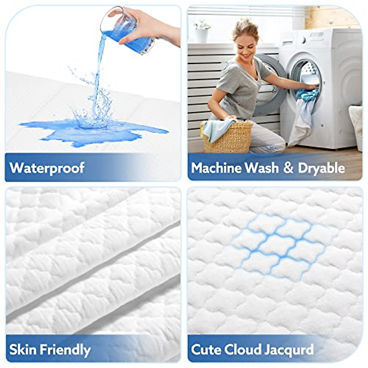 Pro Goleem Pack and Play Mattress, Trifold Fitted Waterproof and Portable Pad Soft Mini Crib Mattress for Toddlers, 38 X 26 X 2.25 Inch