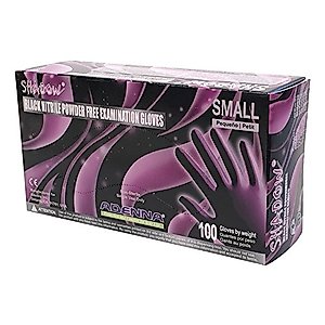 Adenna Shadow Black Nitrile Powder Free Exam Gloves (100 Box)