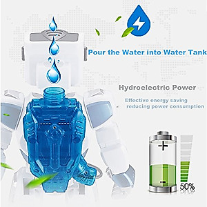 Fistone RC Robot War Warrior Remote Control Smart Robots Hydro Electric Hybrid Intelligent Interactive Action Figure Early Education Kids Toy with Dancing Singing