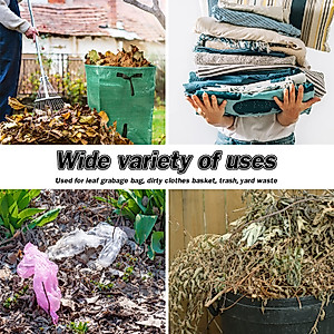 53 Gallons Garden Waste Bags-2 Pack Reusable Yard Waste Bags Heavy Duty,Large Yard Dustpan-Type Garden Bag for Collecting Leaves,Lawn Pool Garden Leaf Waste Bag, Comes-Perfect for Yard, Garden, Lawn