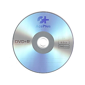 AcePlus 50-Pack DVD+R Dual Layer Discs with 8X Speed, 8.5 GB of Data and Logo-Branded Silver Surface in Cakebox