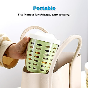 daasigwaa Fresh Fruit Salad Storage Cup To Go With Lids, Fork & Drain Baskets, Reusable Leakproof Food Storage Containers With Removable Colander Keep Fruits, vegetables Fresh Longer, 22 oz(Pink)