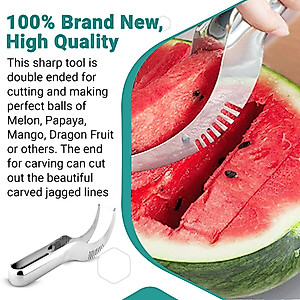 Watermelon Slicer Cutter. Stainless Steel, Sharp Blade, Ergonomic Design, Comfortable Grip, Compact Size, Save time, No Messy Cutting, Reduce Food Waste. Cantaloupe, Honeydew, even Pineapple.