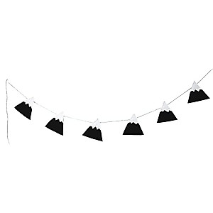 ELLA & MAX Kids Nursery Decor Mountain Garland Banner Black Felt Bunting, Woodland Theme Nursery, Rustic Nursery Decor. Handmade in USA.