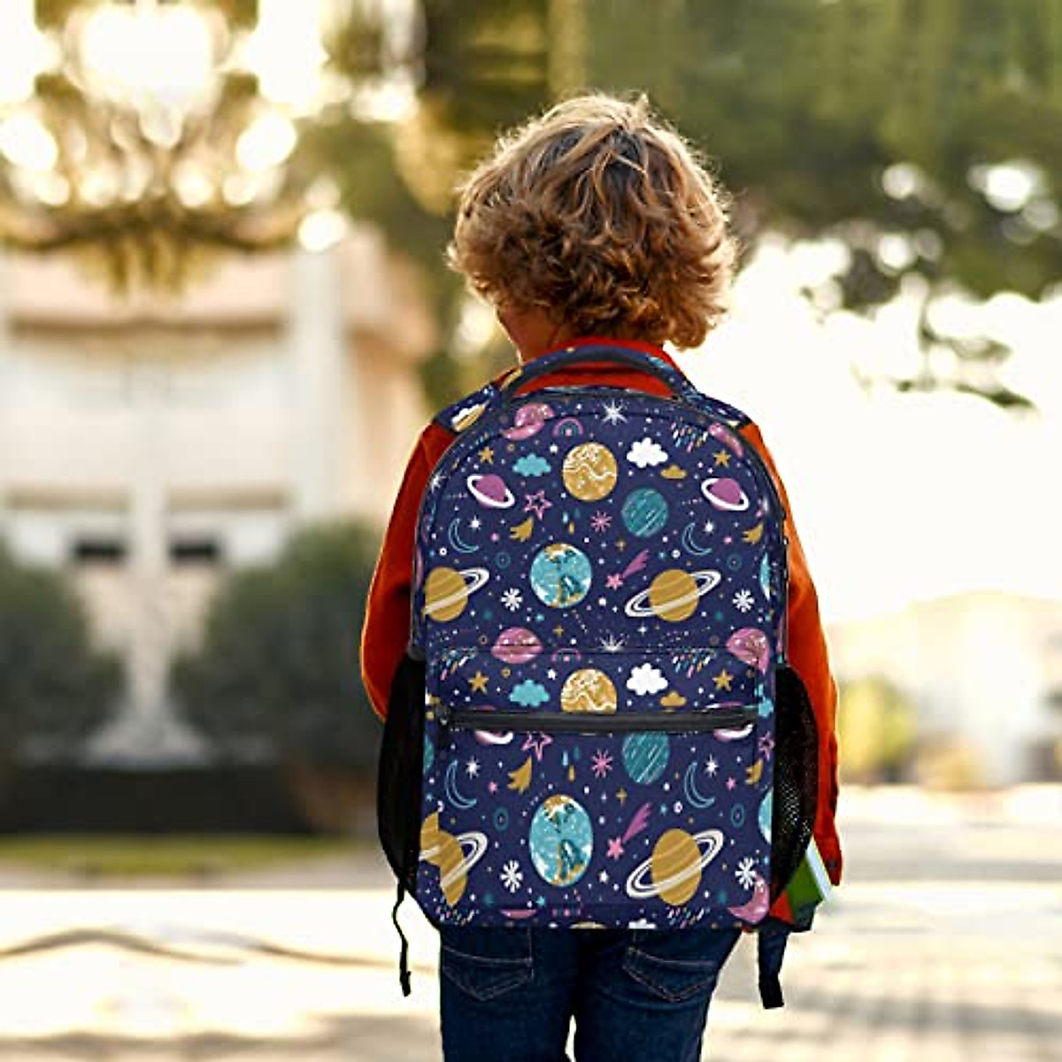 System Planets Backpack Galaxy Space Bookbag Laptop Bag Casual Hiking Travel Daypack Adjustable Strap Schoolbag for Boys Girls Teen