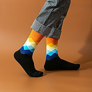 Men's Fun Dress Socks Novelty Colorful Funky Fancy Funny Patterned Crew Casual Crazy Socks for Men Father