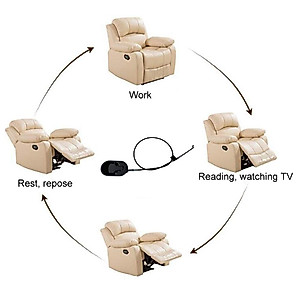 lasenersm 1 Piece Sofa Recliner Replacement Parts Aluminum Metal Pull Recliner Handle with Extension Cable Fits Major Recliner Brands Couch Style Pull Chair Release Handle for Sofa Couch or Recliner
