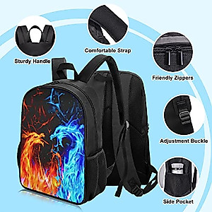 LEOPOM Fire Dragon Laptop Backpack Lightweight Large School Flame Bookbags - 17 inch