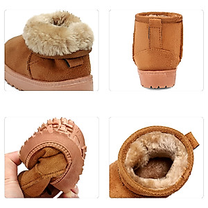 MK MATT KEELY Winter Boots Boys Girls Soft Warm Shoes Toddler Black Snow Boots 10 Toddler Khaki