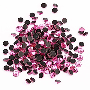 BEADSLAND Crystal Hotfix Rhinestone,Machine Cut Stone 1440pcs/pkg (Dk.Pink,SS10/3mm)