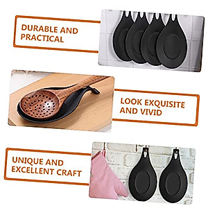 DOITOOL 3pcs Silicone spoon rest cooking accessories utensil rest plate teapot spoon rest cooking spoon holder kitchen spoon rest silicone spoon holder utensils Simple tea spoon