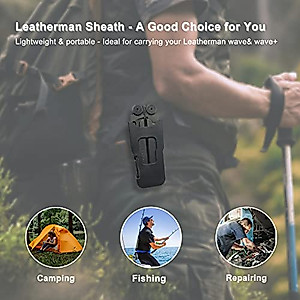 iGuerburn 360° Rotation Sheath for LEATHERMAN Wave & Wave Plus +, Wave Plus Case Holder, Leatherman Belt Clip Holster for 1.5"/1.75" Belt