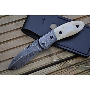 Perkin Knives - Handmade Damascus Pocket Knife - Beautiful Folding Knife