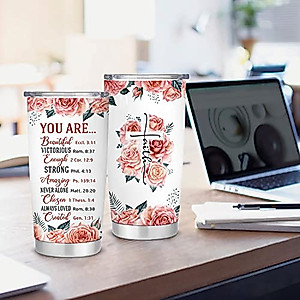 Christian Tumbler Gifts for Women, Religious Gifts, Inspirational Gifts with Bible Verse God - Mothers Day, Birthday Gifts for Her, Best Friend, Sister, Coworker, Mom - 20oz Faith God Tumbler