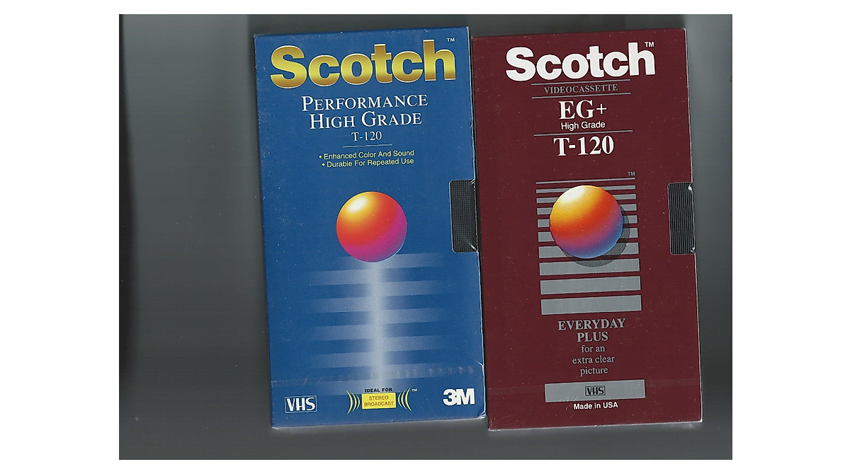 3M Scotch Performance High Grade T-120 Blank VHS Tapes - 3 Pack (Red ...
