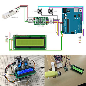 ALAMSCN Digital Load Cell Weight Sensor + HX711 Weighing Breakout Board AD Module Pressure Sensors for Arduino DIY Electronic Portable Kitchen Scale (1KG+HX711)