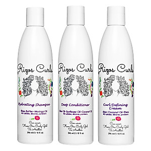 Rizos Curls Trio Bundle, Hydrating Shampoo & Deep Conditioner & Curl Cream Bundle, Gently Cleanse and Hydrate Curly Hair, Style & Define Curls for Frizz Free Volume, For All Curl Patterns 2a - 4c