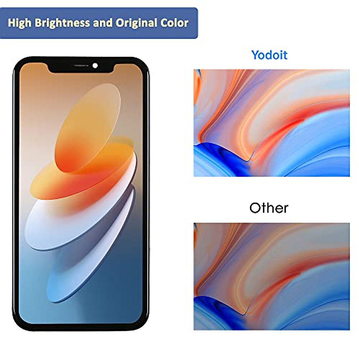 Yodoit for iPhone XR Screen Replacement Kit COF Full HD LCD Display 3D Touch Digitizer Frame with Repair Tool for Model A1984, A2105, A2106, A2107 Black 6.1 inch