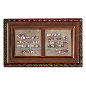 Cottage Garden Memories Woodgrain Rope Trim Petite Music Box Plays You Light Up My Life