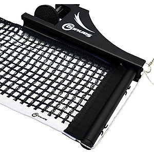 Sanung S405 Thickened Table Tennis Net and Post Set, Professional Foldable High Duty Ping Pong Screw on Clamp Net with Stable Base for Standard Table, Easy to Carry Install