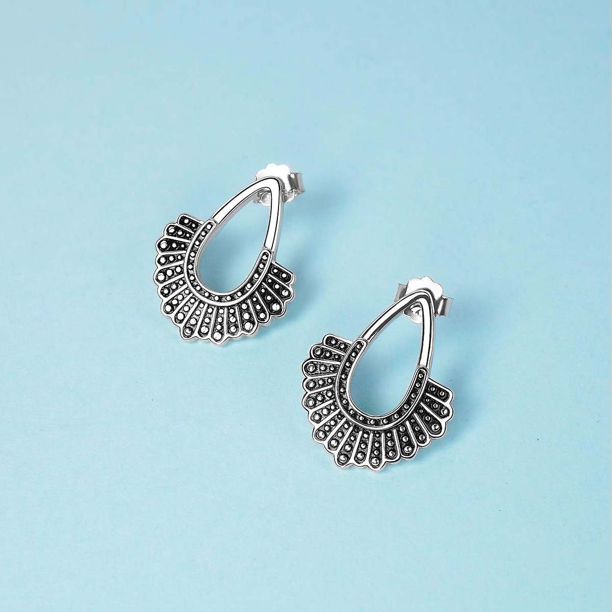 RBG Dissent Collar Earrings 925 Sterling Silver Stud Earrings RBG Earrings for Women Fan of Ruth Bader Ginsburg