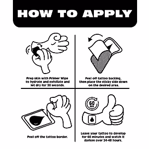 Inkbox Temporary Tattoos, Semi-Permanent Tattoo, One Premium Easy Long Lasting, Water-Resistant Temp Tattoo with For Now Ink - Lasts 1-2 Weeks, Stego, 1 x 1 in