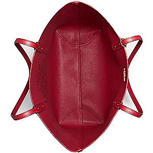 Coach Reversible PVC City Signature Tote (Large, Navy/Red Multi)