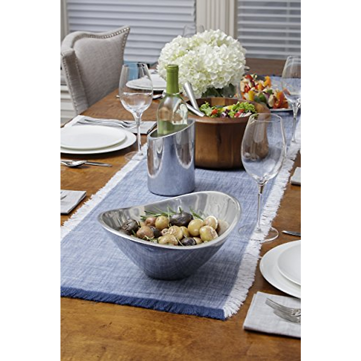 nambe Tilt Wine Chiller Bucket | Wine & Champagne Cooler for Parties, Dinner, Kitchen, Bar Cart | Insulated to Keep Wine & Beverages Cold | Holds Any 4.5”D x 7”H Bottle | Gift for Wine Enthusiasts