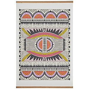 Amazon Brand – Rivet Tribal Multi-Color Art Print with Oak Hanger, 18" x 24"