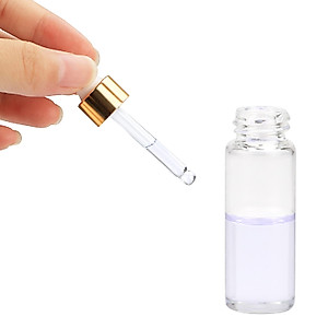 Pack of 35,5ml Clear Glass Dropper Bottle,Empty Glass Sample Vials with Glass Eye Dropper for DIY Aromatherapy Essential Oils Travel Perfume Container Liquid Sample Blends -Free dropper included