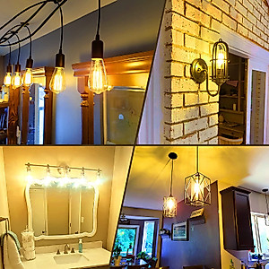 CRIRY Dimmable Edison LED Light Bulbs 60 Watt Equivalent, 6W 2700K Warm Light E26 LED Bulbs for Table Lamp Bathroom Vanity Outdoor Wall Light ST58, 750LM, E26 Base, 4Packs