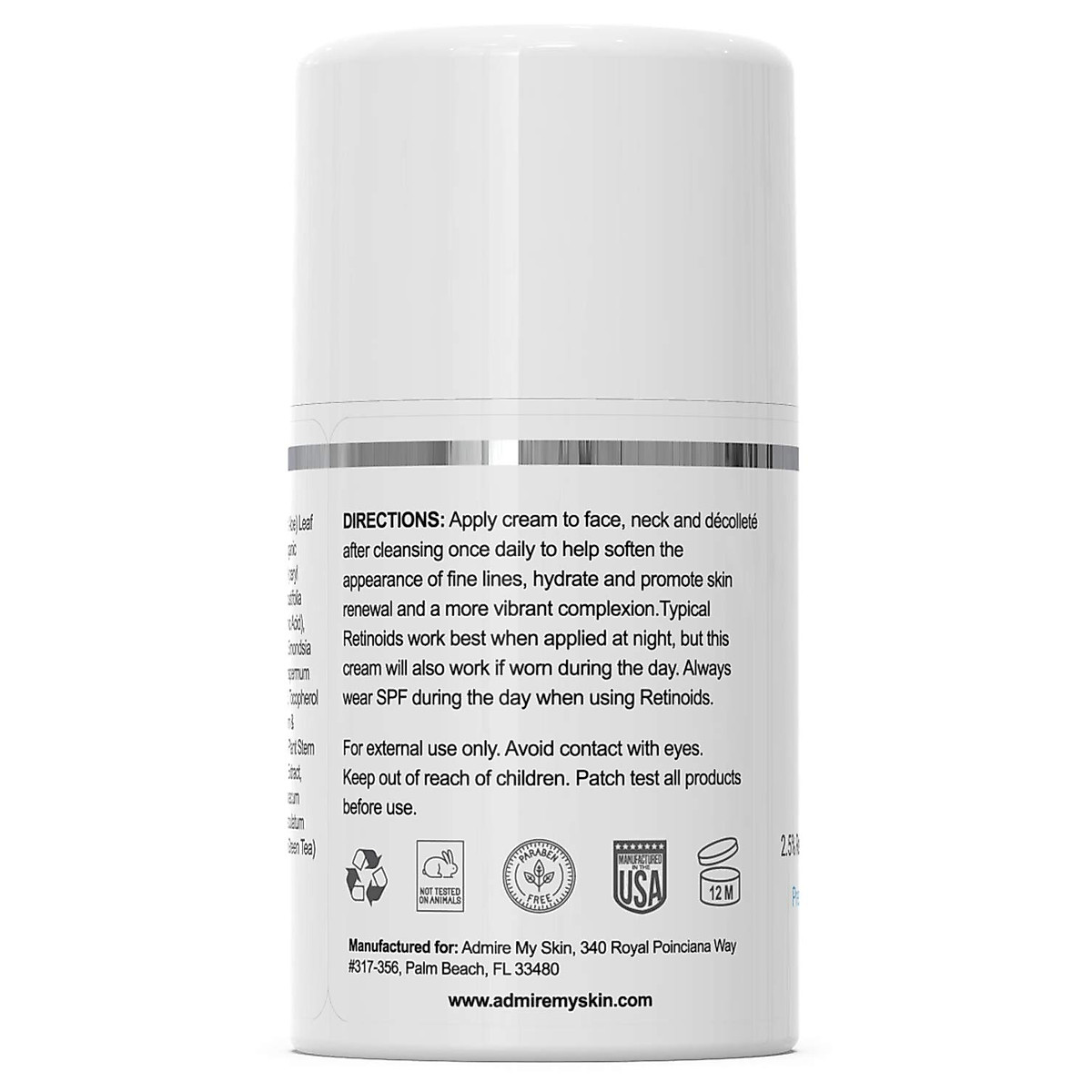 Admire My Skin Potent Retinoid Cream - Anti Aging Retinol Cream Moisturizer to Help Clear Acne Prone Skin, Eliminate Wrinkles and Provide You With That Healthy Youthful Glow