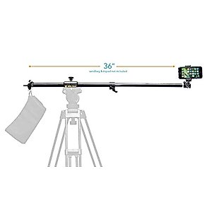 Glide Gear OH 50 DSLR Camera/iPhone Photo Video Overhead Heavy Duty Metal Mount Stand Adjustable 36" Pole Tripod Extension Arm Stand w/Ball Head