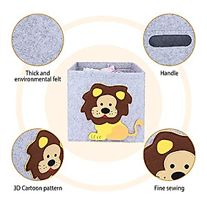 Dreshoo Collapsible Felt Storage Bins,4 Pack,Cube Storage Bin,11 Inch Large Washable Foldable Fabric Storage Bin/Baskets for Shelf,Home,Closet,Laundry,Book,Office,Toy Box Storage