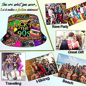 Kmxzint 80s 90s Outfits for Women Men Fashion Retro 80s 90s Bucket Hat Rave Festival Party Accessories for Women Packable Fisherman Hat