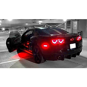 iJDMTOY Smoked Lens Red Full LED Rear Side Marker Light Kit Compatible With 2010-15 Chevy Camaro, Powered by 27-SMD LED, Replace OEM Back Sidemarker Lamps